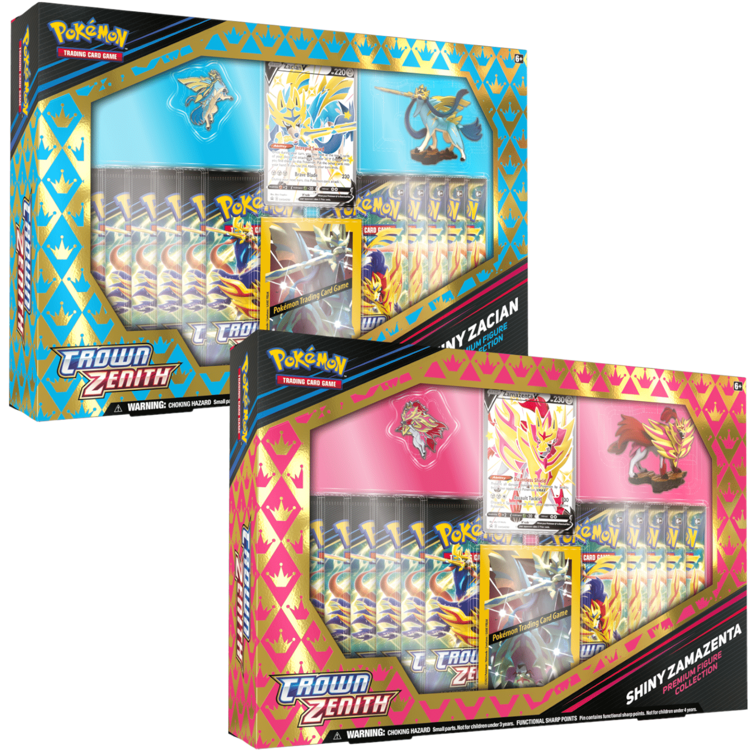 [PRE-ORDER] Pokémon TCG: Sword & Shield Crown Zenith Shiny Zacian & Zamazenta Premium Figure ...