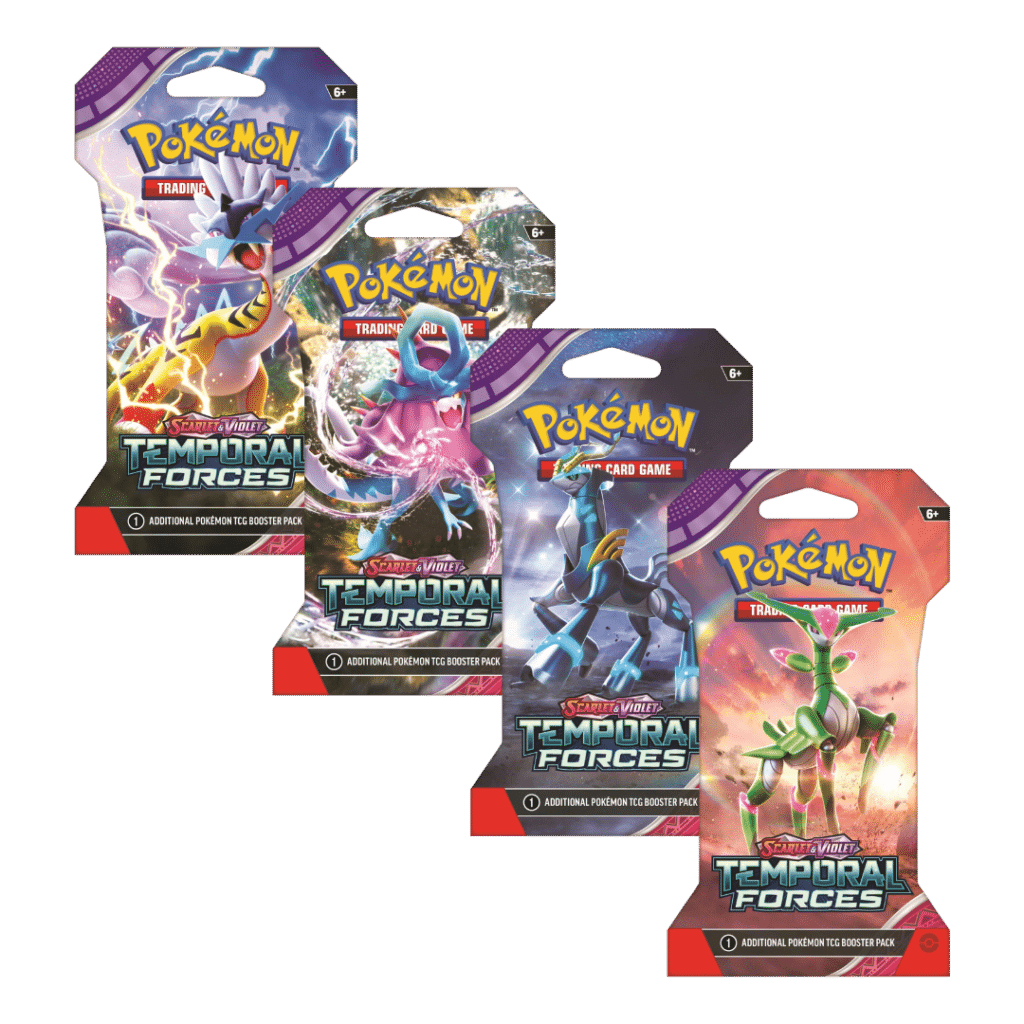 Pokémon TCG: Scarlet & Violet Temporal Forces 4X Sleeved Booster Packs ...